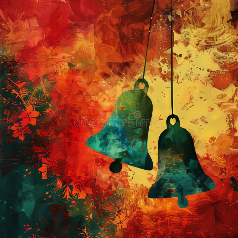 Two Bells Hanging from a String Stock Illustration - Illustration of ...