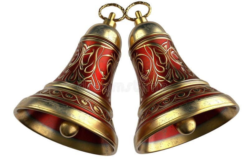 Two Bells on a Plain White Background. Suitable for Various Occasions ...
