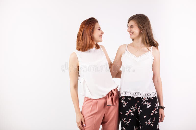 Two Best Female Friends Looking at Each Other Stock Image - Image of ...