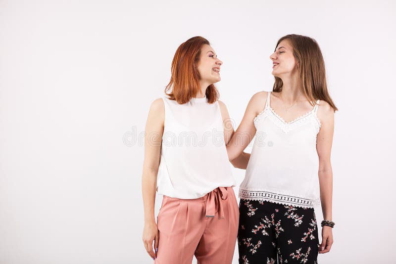 Two Best Female Friends Looking at Each Other Stock Image - Image of ...