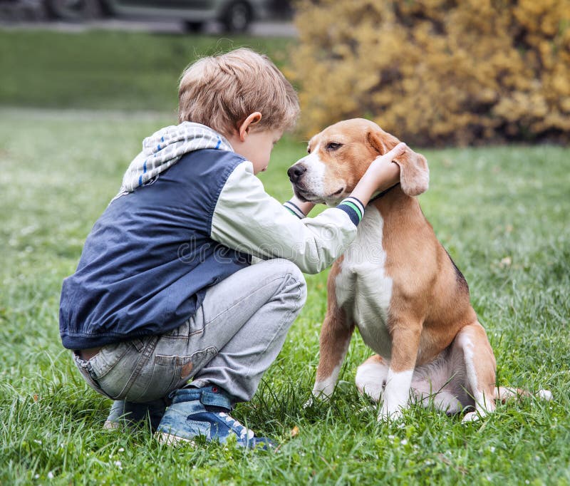 Two Best Friends - Boy and His Dog Stock Image - Image of animal, love ...