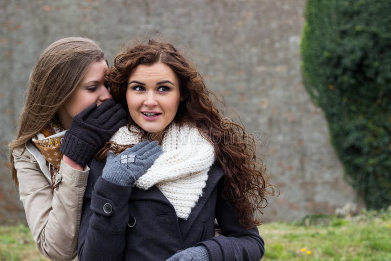 Two Best Friends are Whispering and Laughing Stock Photo - Image of ...