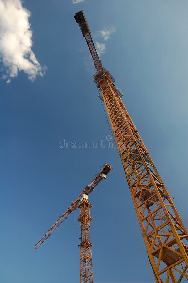 Two Big Cranes stock image. Image of development, group - 28749459