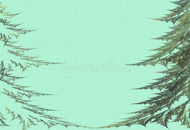 Two Big Fur-trees on a Green Background Stock Illustration ...