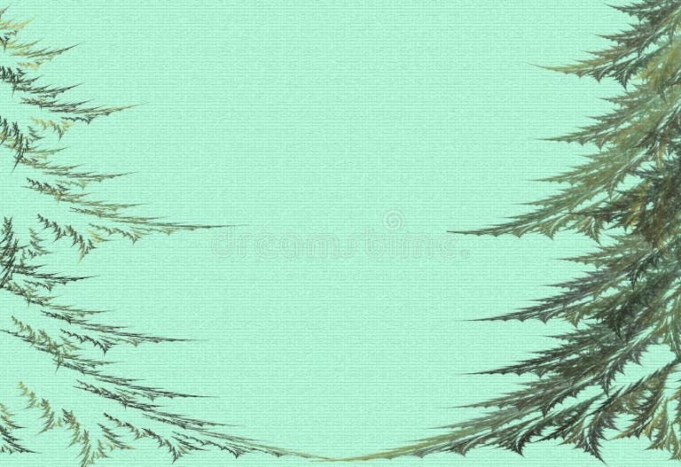 Two Big Fur-trees on a Green Background Stock Illustration ...