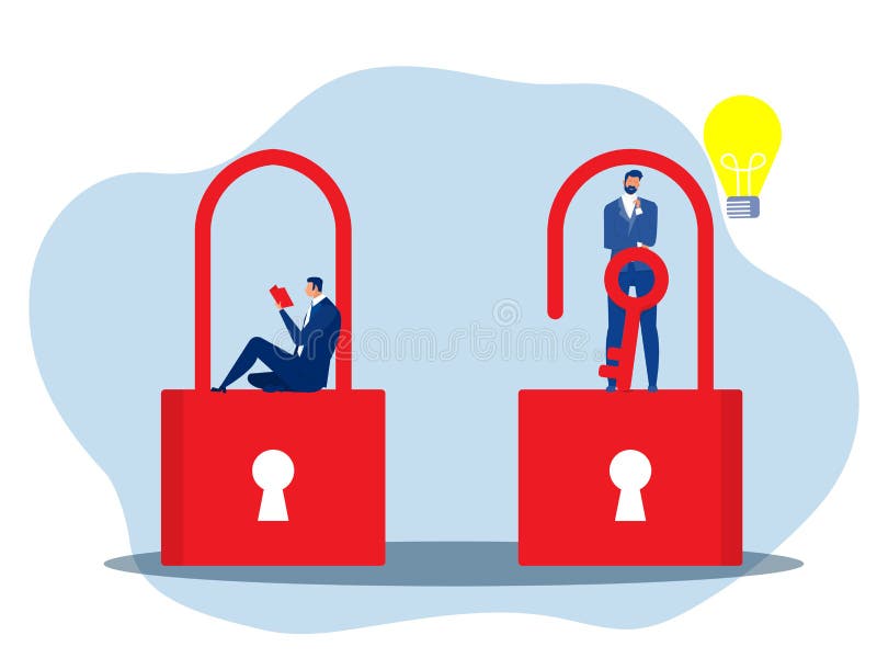 Two Big Key with Think Growth Mindset Different Fixed Mindset Stock ...