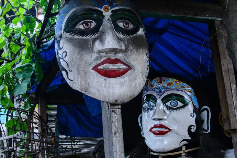 Two Big Mask editorial stock image. Image of sculpture - 224937049