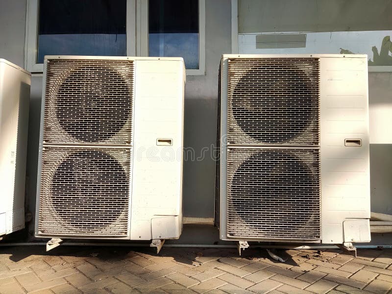Two Big Size Air Conditioner Outdoor Blower Stock Image - Image of ...