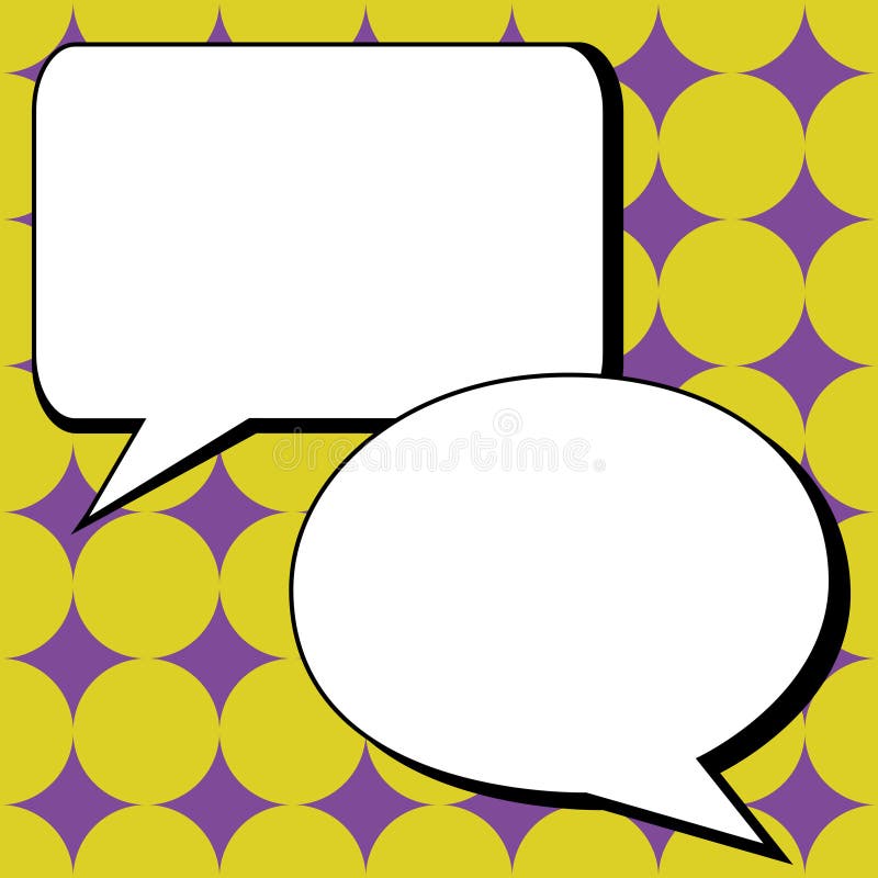 Two Big White Empty Speech Bubbles for Text. Square and Oval Dialog ...