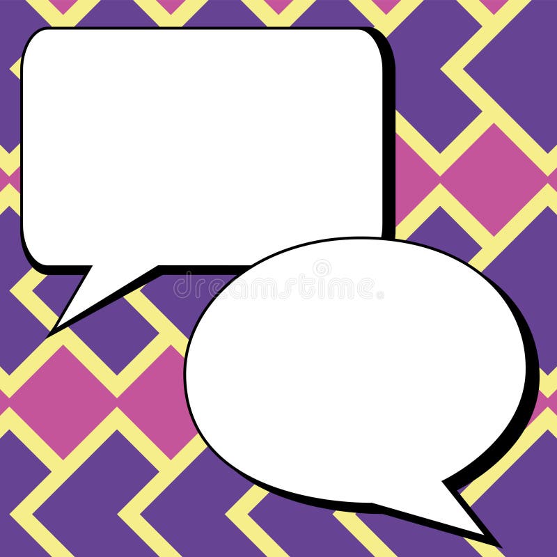 Two Big White Empty Speech Bubbles for Text. Square and Oval Dialog ...
