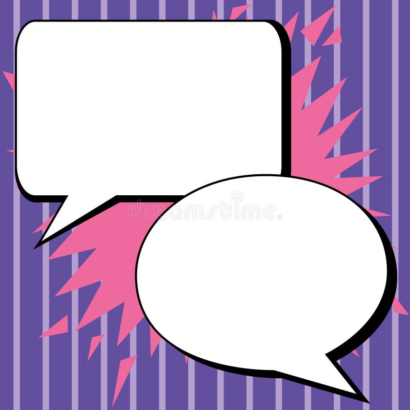 Two Big White Empty Speech Bubbles for Text. Square and Oval Dialog ...
