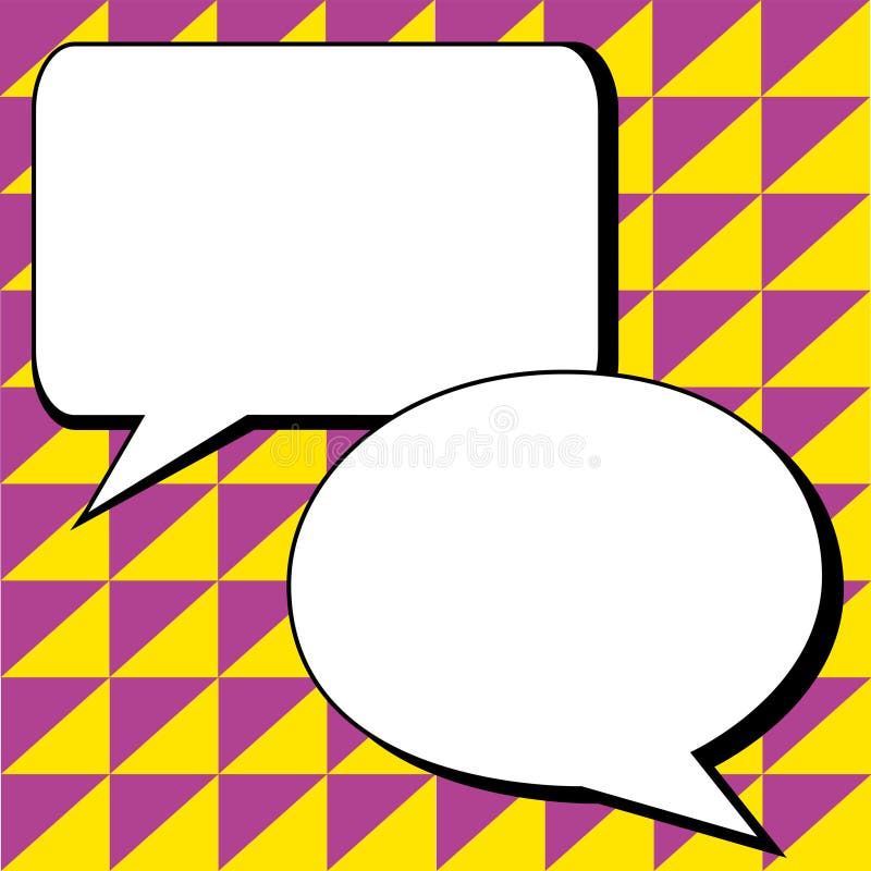 Two Big White Empty Speech Bubbles for Text. Square and Oval Dialog ...