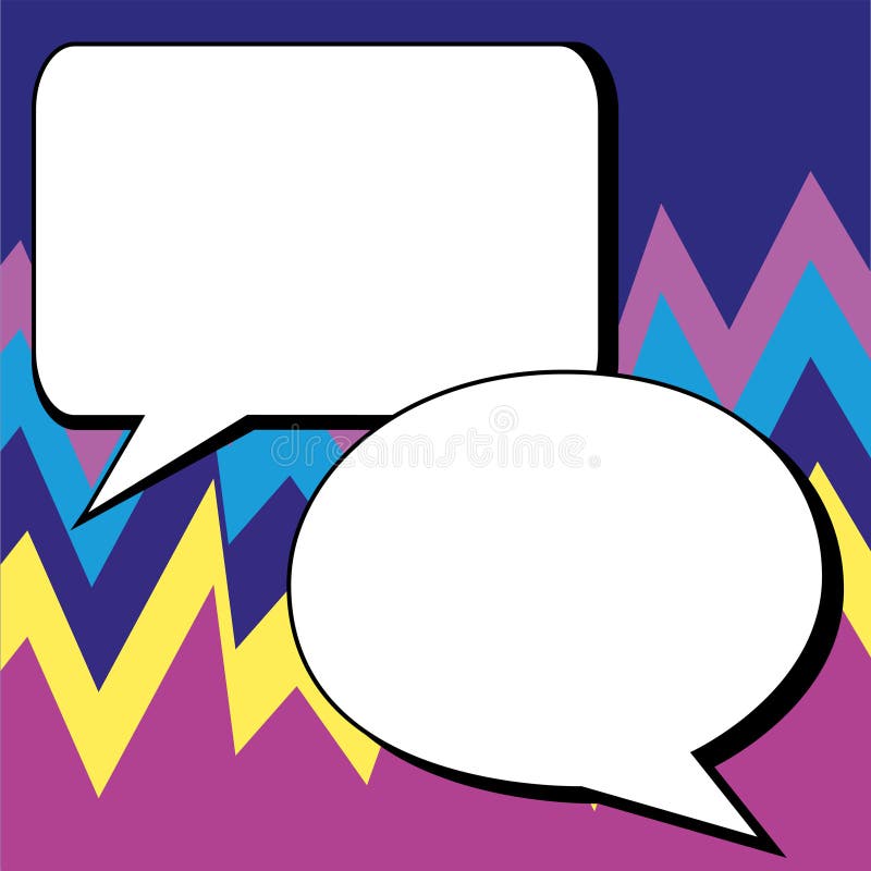Two Big White Empty Speech Bubbles for Text. Square and Oval Dialog ...