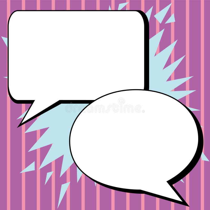Two Big White Empty Speech Bubbles for Text. Square and Oval Dialog ...