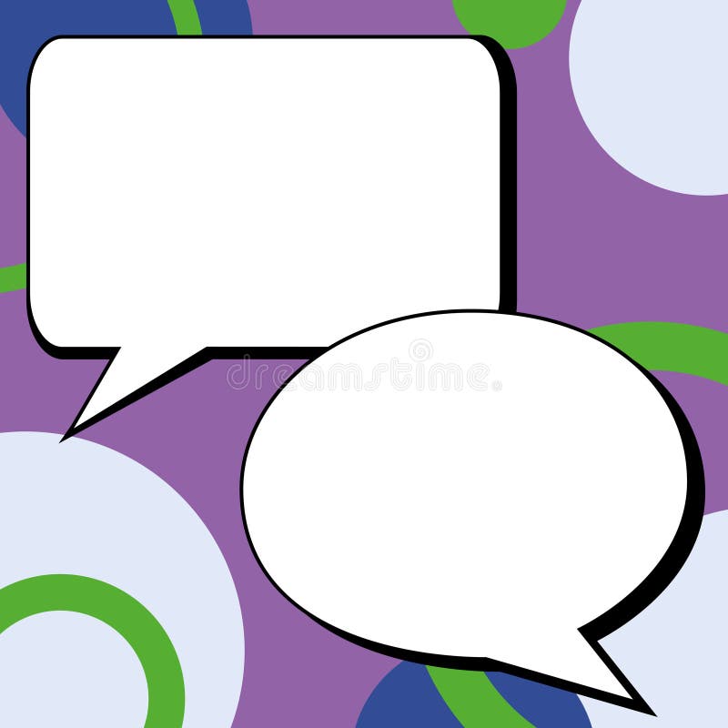 Two Big White Empty Speech Bubbles for Text. Square and Oval Dialog ...