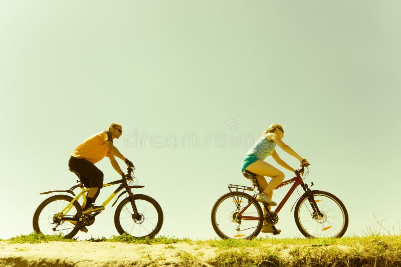 Two bikers stock photo. Image of biking, mountains, enjoyment - 5956420
