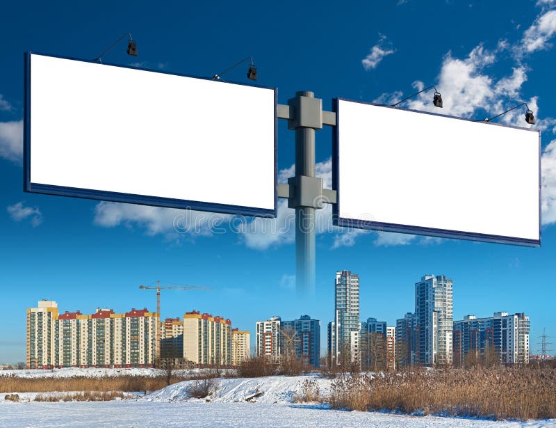 Two Billboard and Apartment Complex Stock Image - Image of board ...