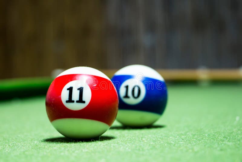 Two Billiard Balls. Red and Blue Stock Image - Image of table, snooker ...