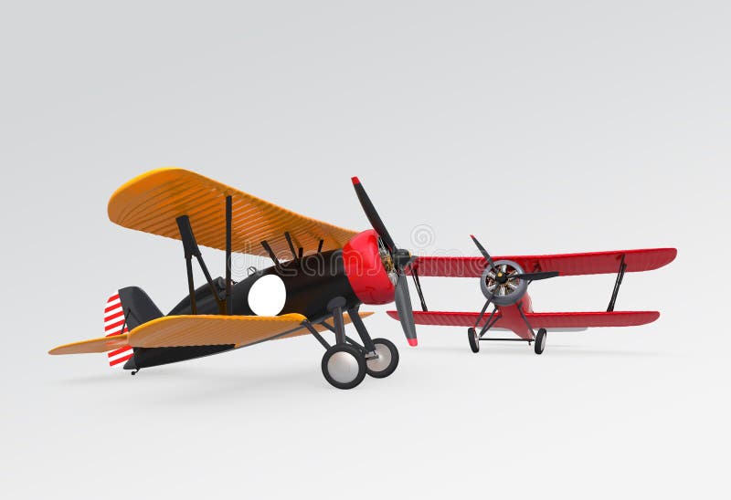 Two Biplanes Flying in the Sky. Stock Image - Image of plane, retro ...