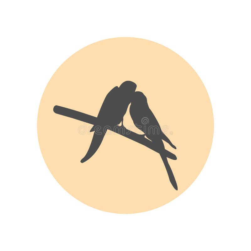 Two bird Flat Icon stock illustration. Illustration of outline - 162154866