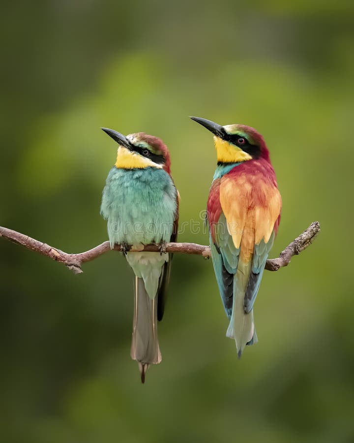 Two Birds are Looking Something Stock Image - Image of animal, twig ...