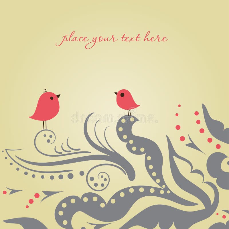 Two birds on the love date stock vector. Illustration of bird - 16860464