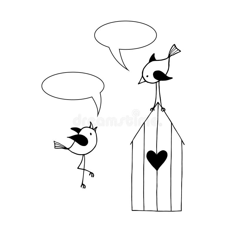 Two talking birds stock vector. Illustration of talking - 20984104