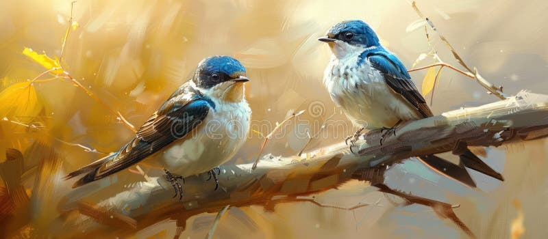 Two Birds on Tree Branch stock photo. Image of native - 310346154