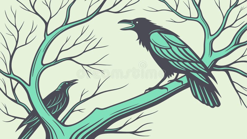 Two Birds on a Tree Branch, Symbolizing Nature S Tranquility and ...