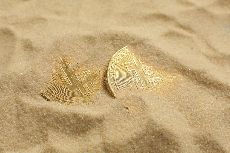 Coins in the sand stock image. Image of numismatic, dollar - 76583939