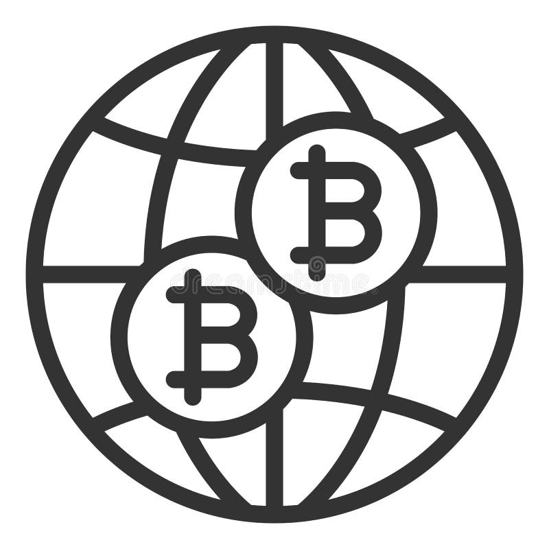 Two bitcoins on the globe editorial photography. Illustration of ...