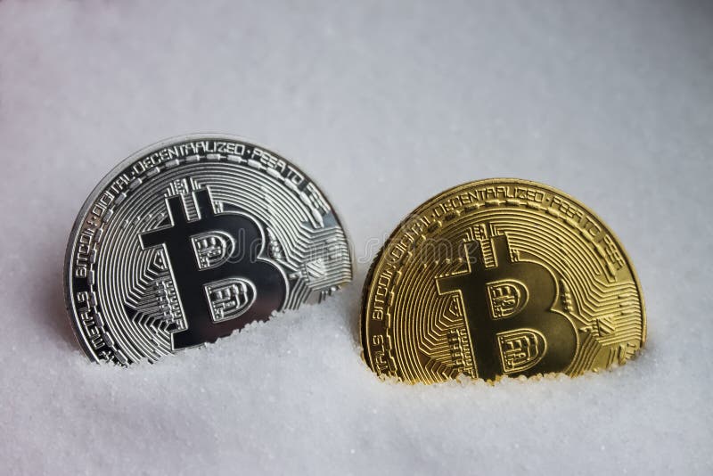 Two bitcoins stock photo. Image of coin, cash, business - 110299080