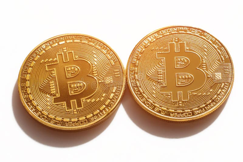 Row of Bitcoins on White. Digital Currency Stock Image - Image of ...