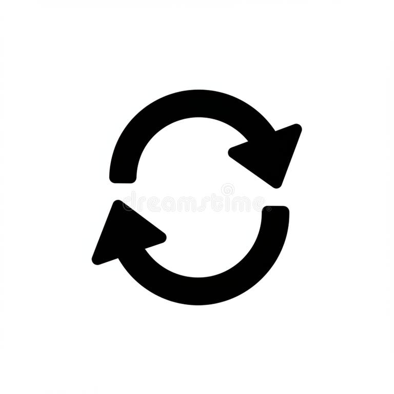 Two Black Arrows Form a Circular Design, Each Pointing into the Tail of ...
