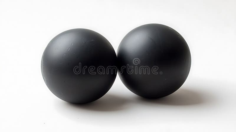 Two Black Balls are Placed Next To Each Other on a White Background ...