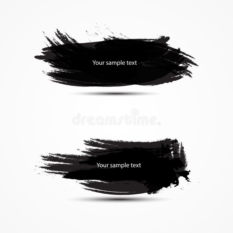 Two Black Banners with Place for Text Vector Brush Stock Vector ...