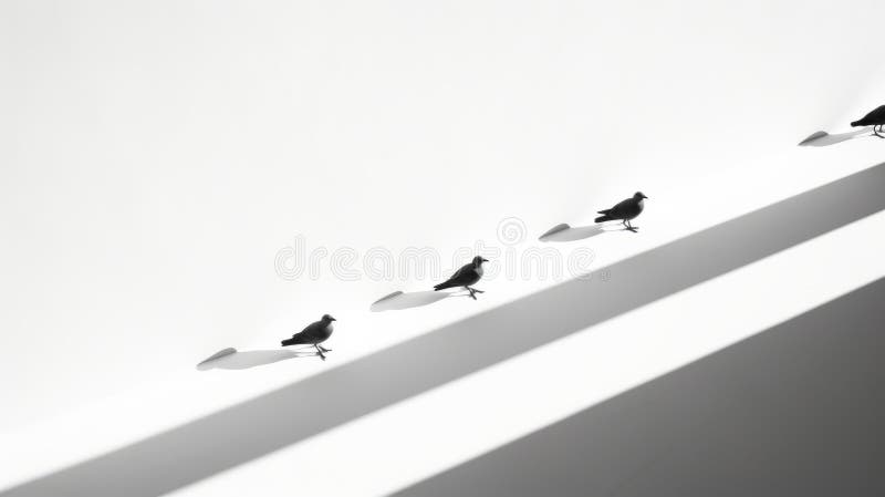 Shadows of Birds: Edgy Surrealism with Three-dimensional Illusion Stock ...