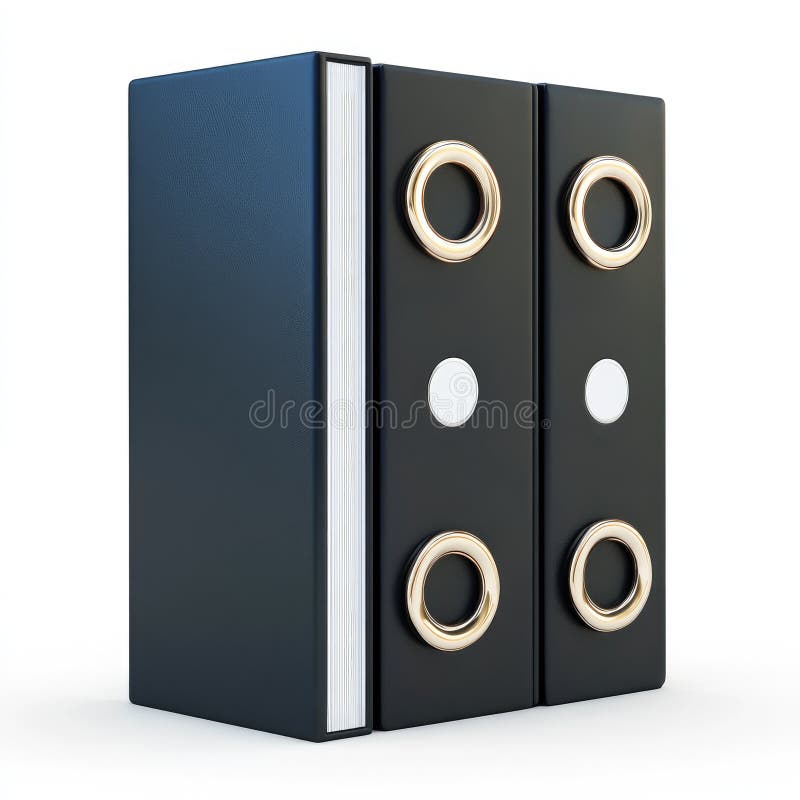 Elegant Dark Blue Office Binders with Gold Accents Stock Illustration ...