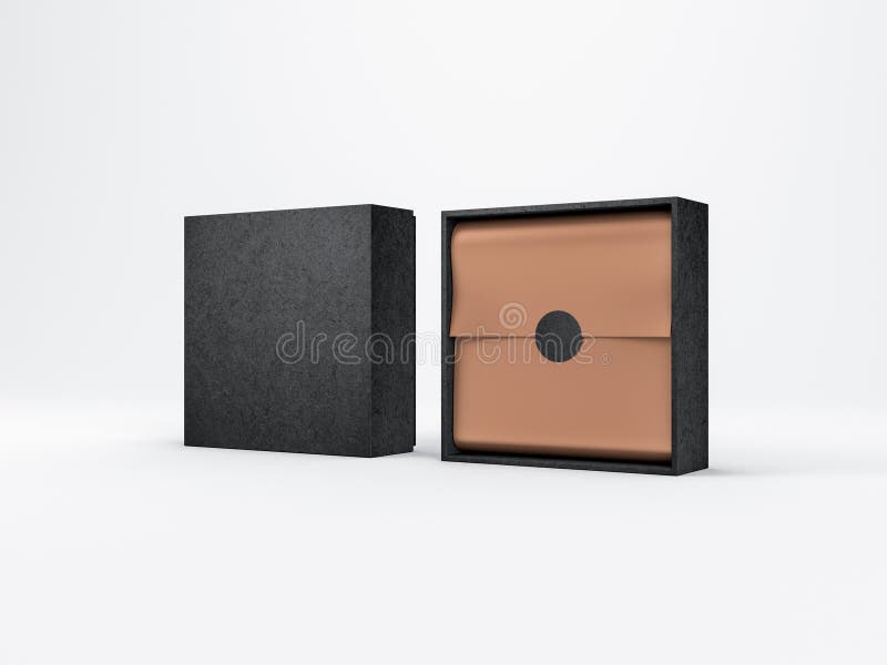 Two Black Boxes Mockup with Copper Gold Wrapping Paper Stock ...