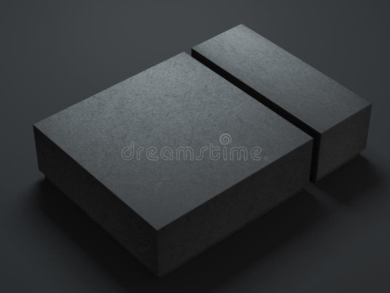 Two Black Boxes Mockup, Different Sizes Stock Illustration ...