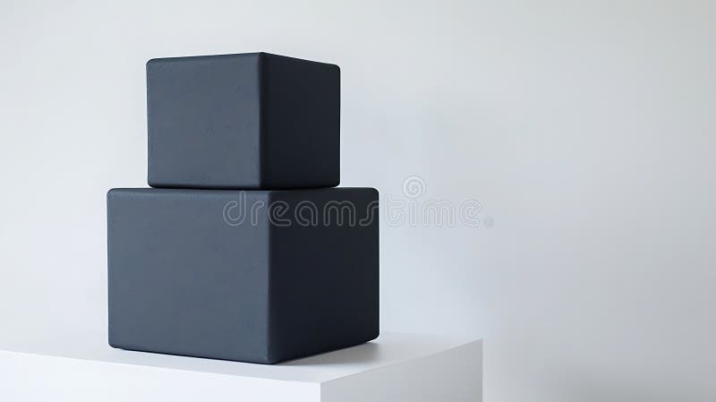 Two Black Boxes Stacked on Top of Each Other Stock Illustration ...