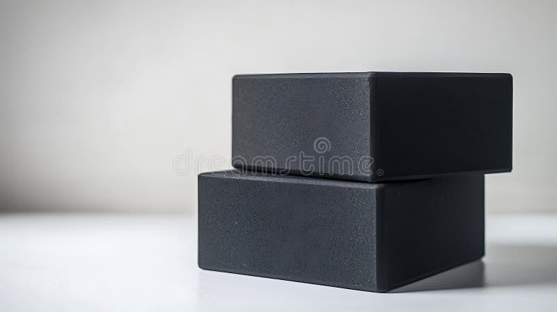 Two Black Boxes Stacked on Top of Each Other Stock Image - Image of ...