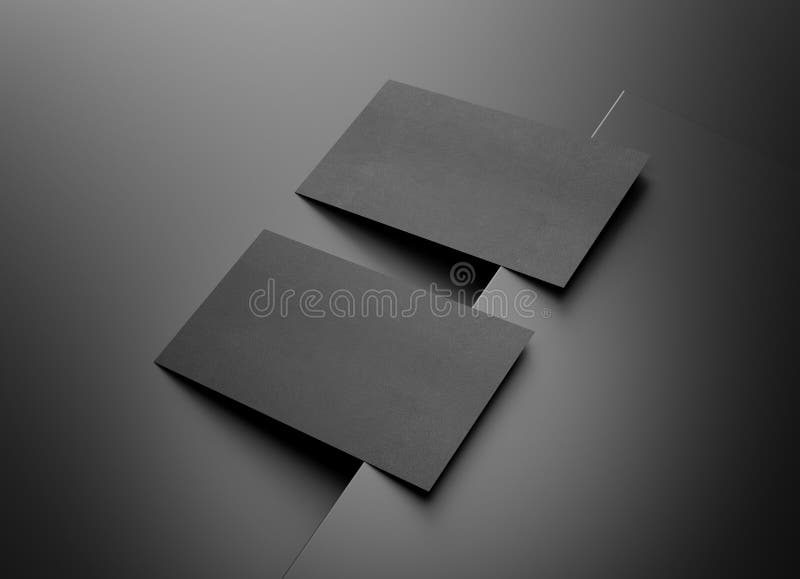 Two Black Business Card Mockup. Textured Calling Card Template on a ...