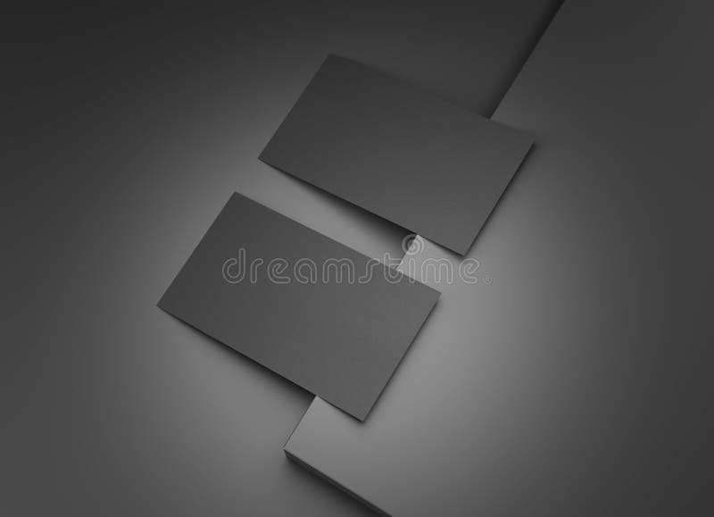 Two Black Business Card Mockup. Textured Calling Card Template on a ...