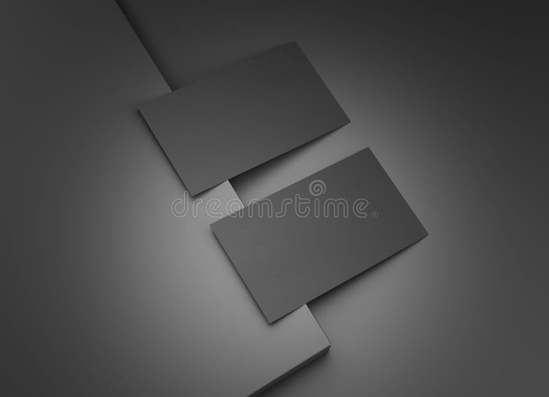Two Black Business Card Mockup. Textured Calling Card Template on a ...