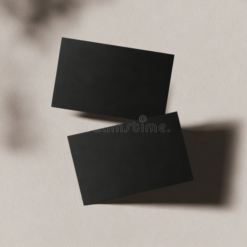 Two Black Business Cards Beige Background Stock Photos - Free & Royalty ...