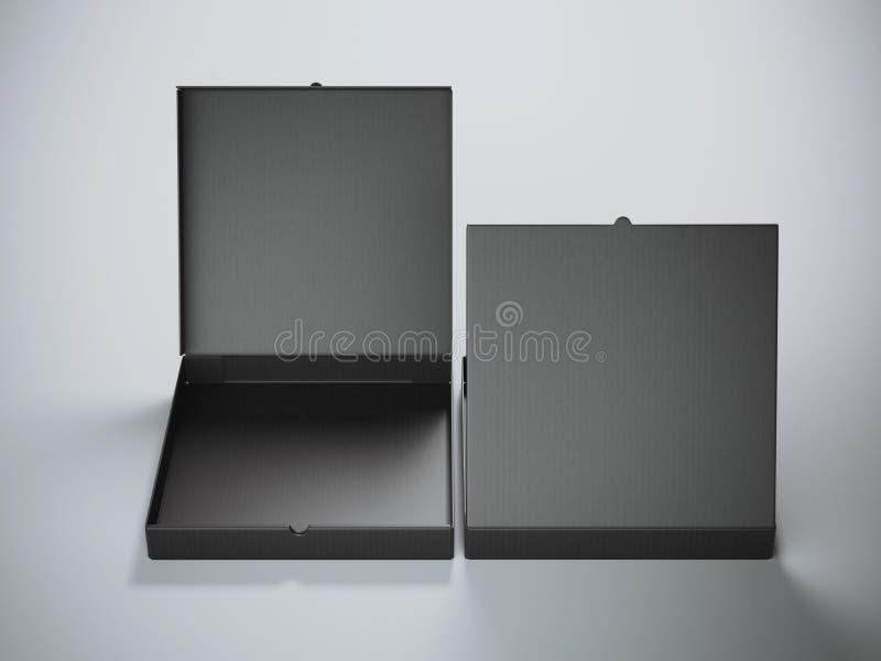 Two Black Packages. 3d Rendering Stock Illustration - Illustration of ...