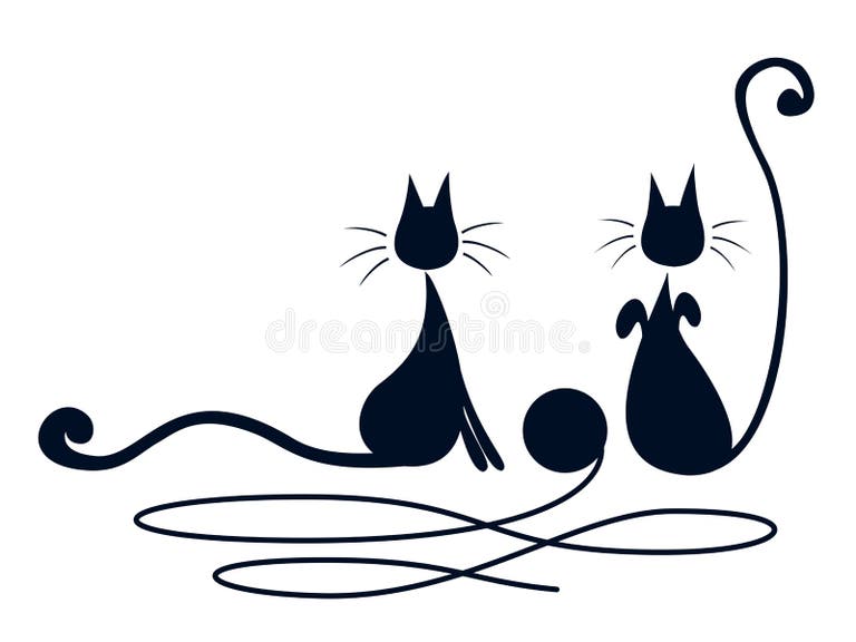 Two Black Cats Stock Illustrations – 3,837 Two Black Cats Stock ...