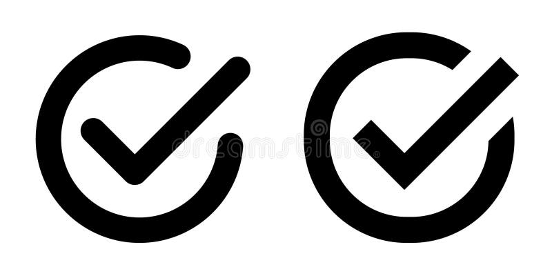 Check Mark Icon, Vector Set of Flat Rounded Check Mark, Right and Wrong ...