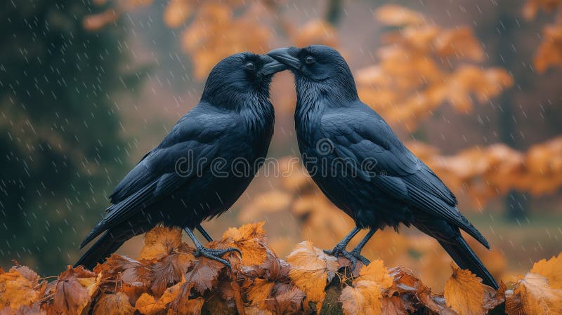 Two Black Crows in the Nature Stock Photo - Image of miserable ...